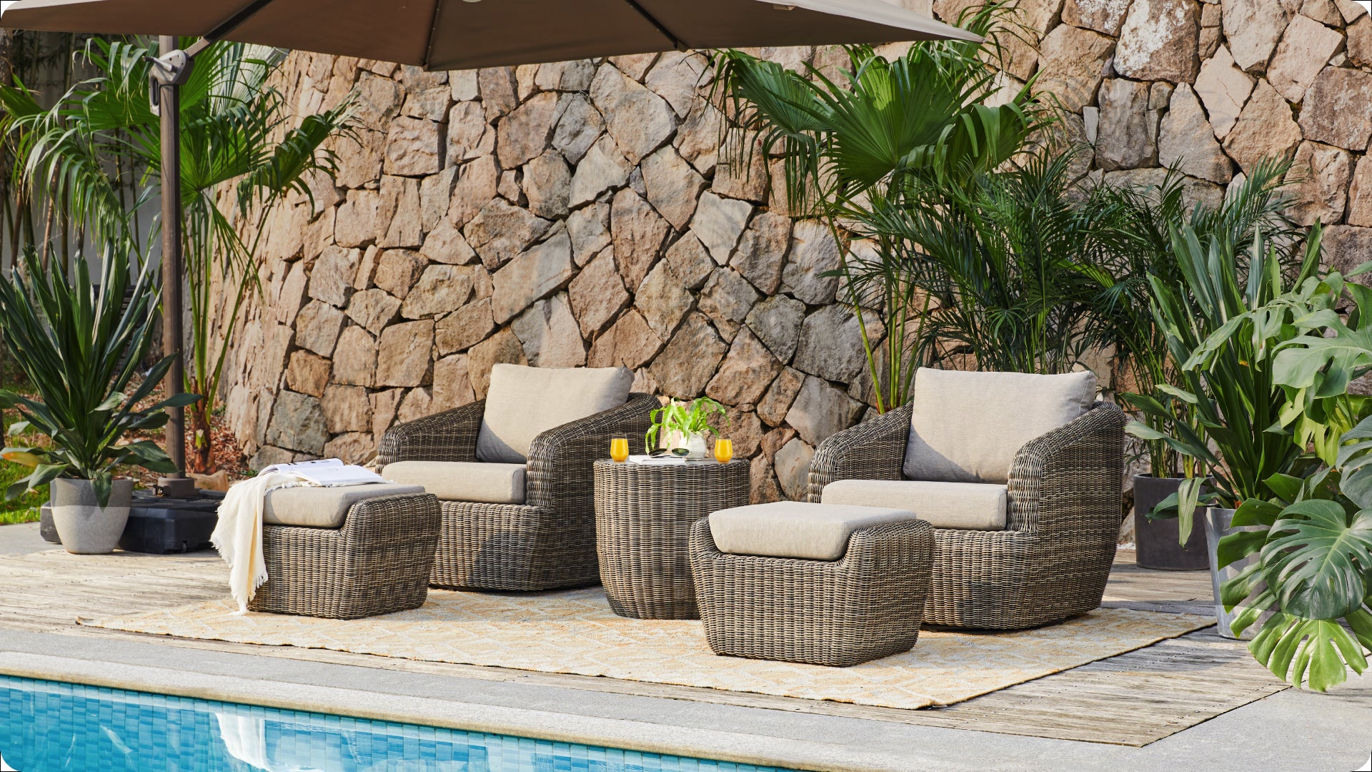 Cane patio furniture for sale store