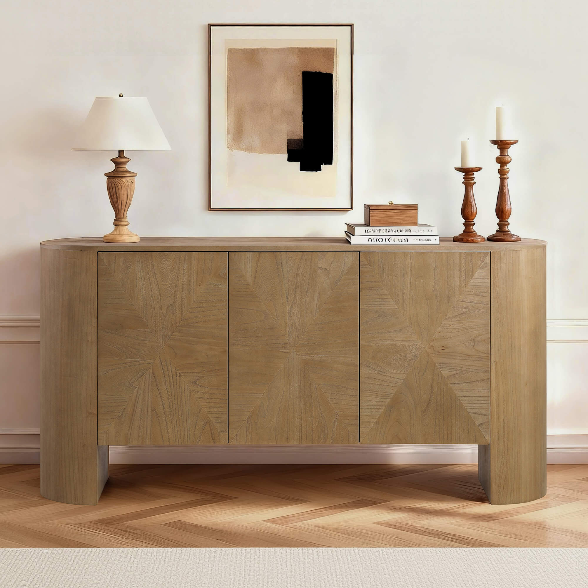 67'' Bryan Wood Pattern Push-to-Open Sideboard|Walnut – CHITA LIVING