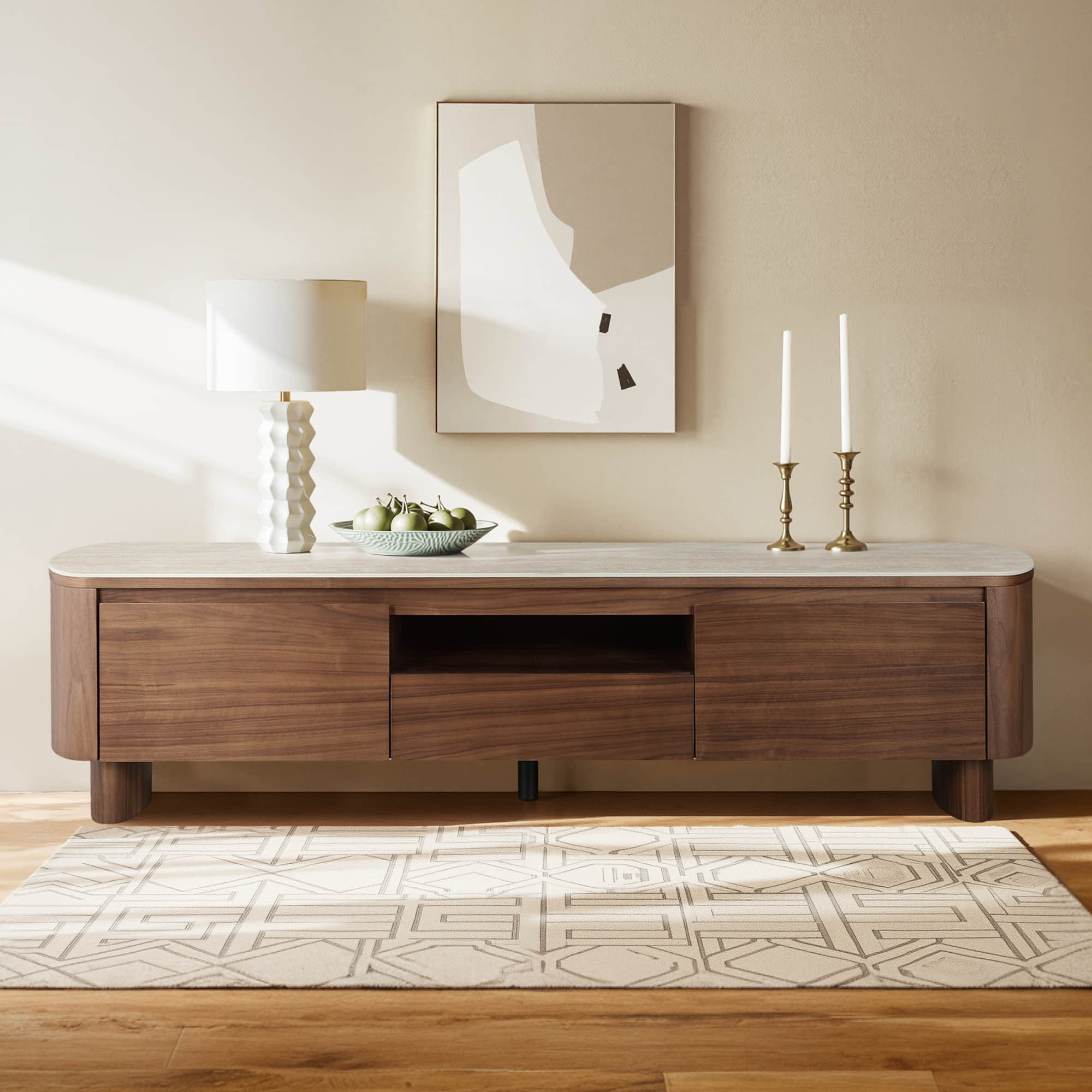 71" Chad Classic Open Shelf Functional TV Stand with Drawer – CHITA LIVING