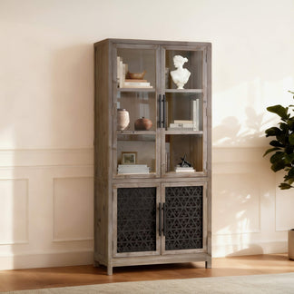 83'' Ethan Tall Display Cabinet | Solid Reclaimed Fir – CHITA LIVING