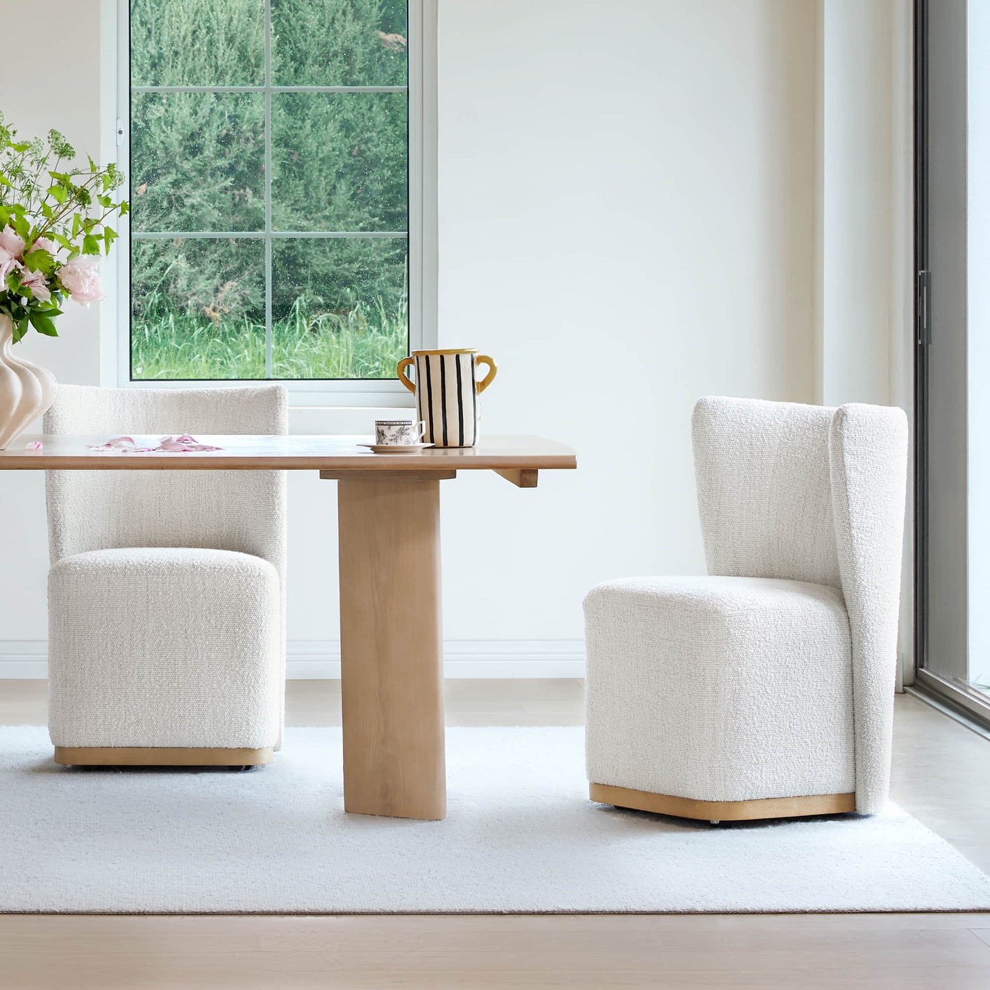 Lilibet Wingback Dining Chair | Stylish Comfort, Easy-Glide Wheels ...