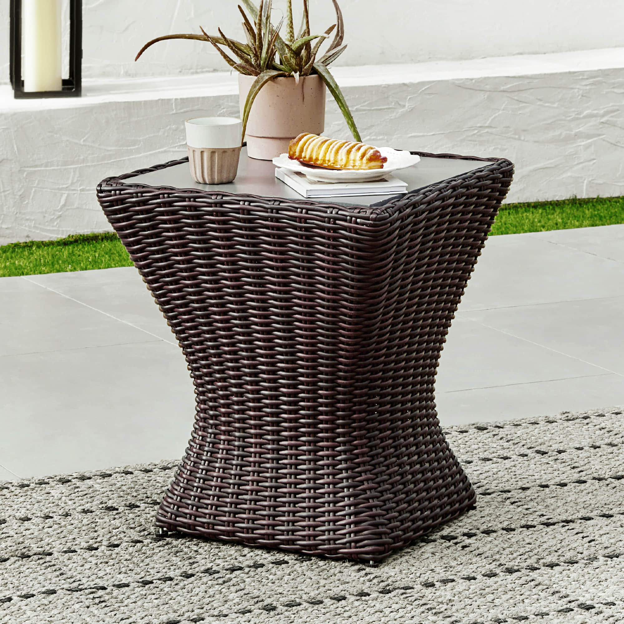 Elara Outdoor Side Table | Rattan Patio Seating – CHITA LIVING