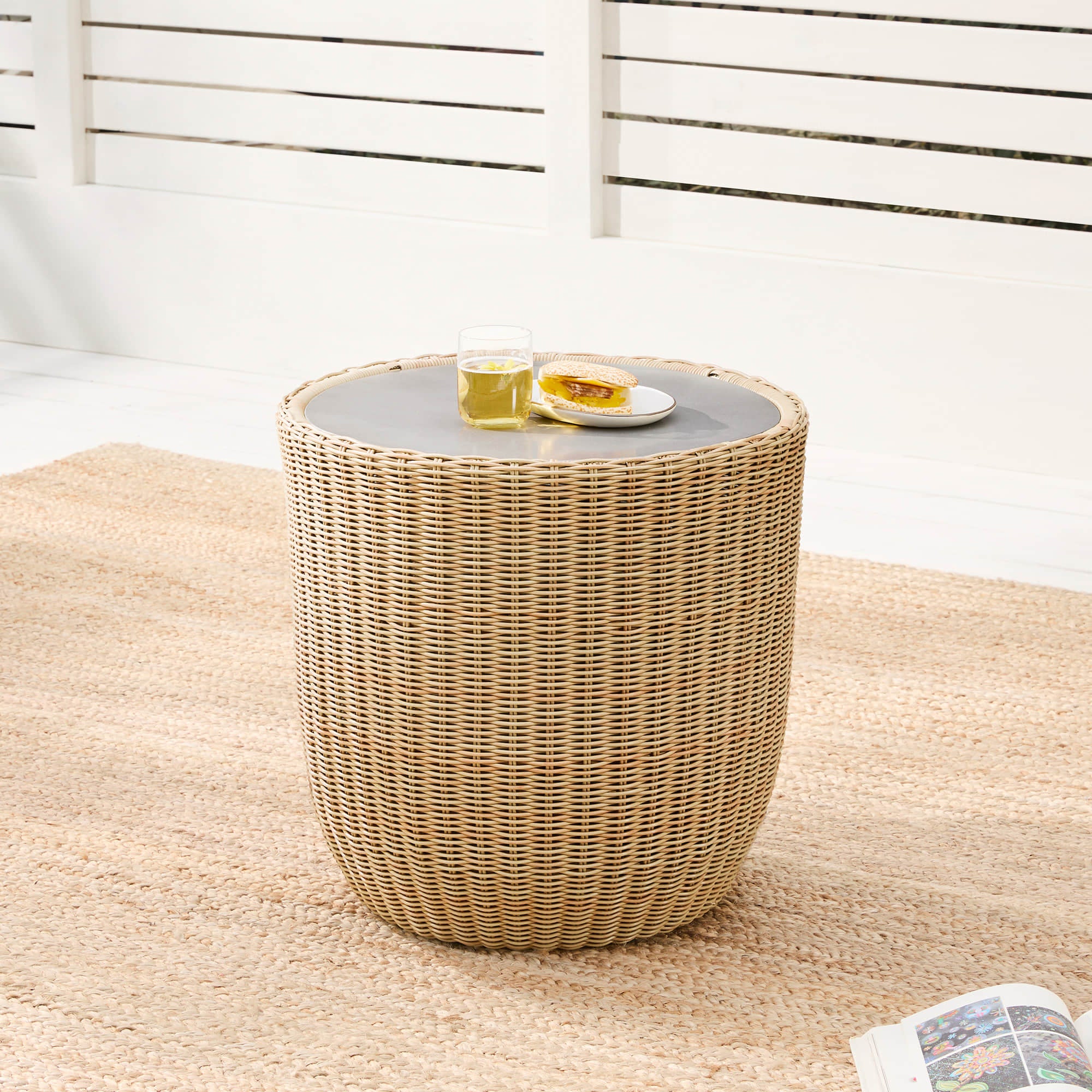 Liana Rattan Outdoor Side Table | Rattan Patio Seating – CHITA LIVING