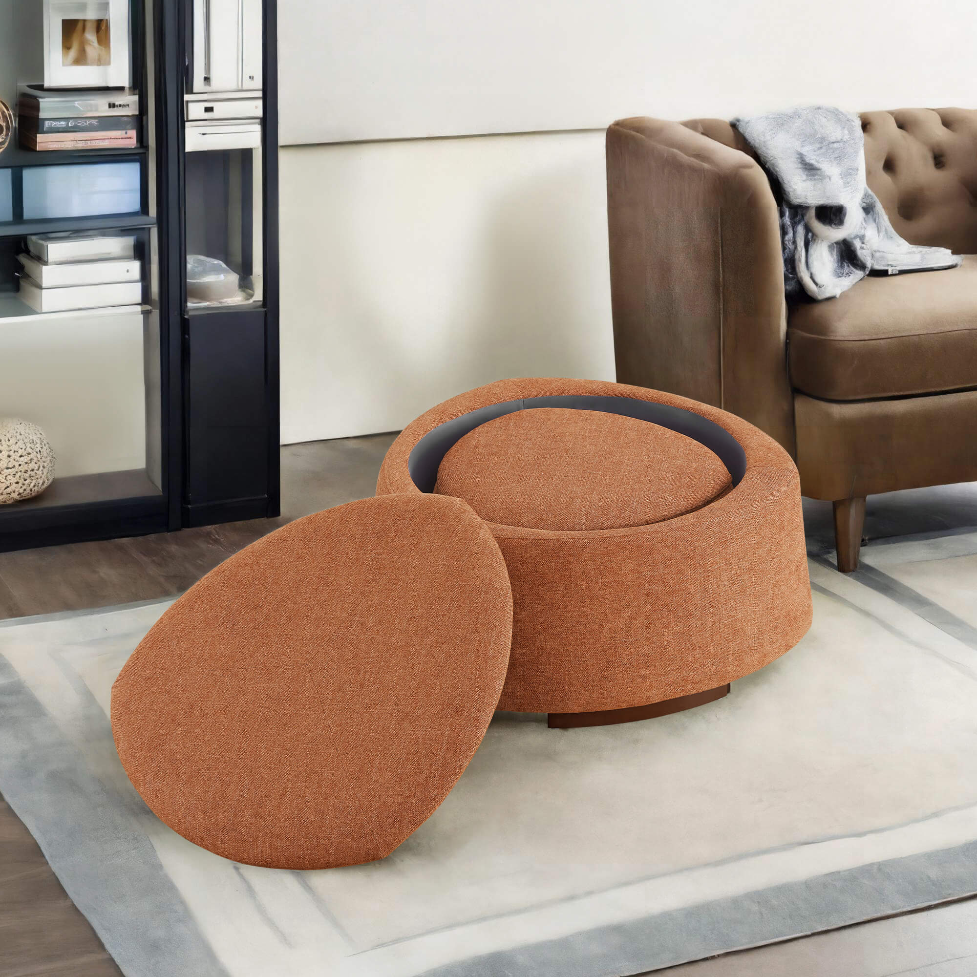 Twin Stone-shaped Ottoman | Stylish Storage Solution – CHITA LIVING