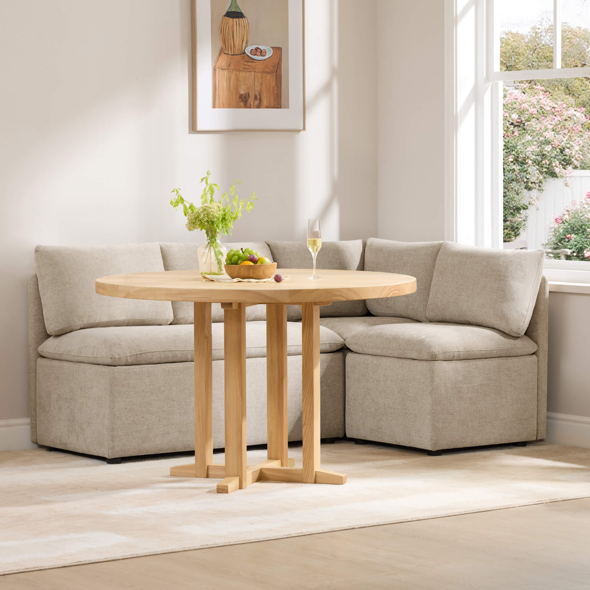 Lila L-Shaped Minimalist Dining Banquette with Storage – CHITA LIVING