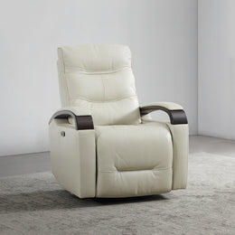 CHITA®️ Gentry Leather Power Swivel Glider Recliner with USB Charge ...