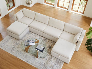 Delaney 6-Piece Modular Sofa Sectional (146") | Spacious & Adaptable ...