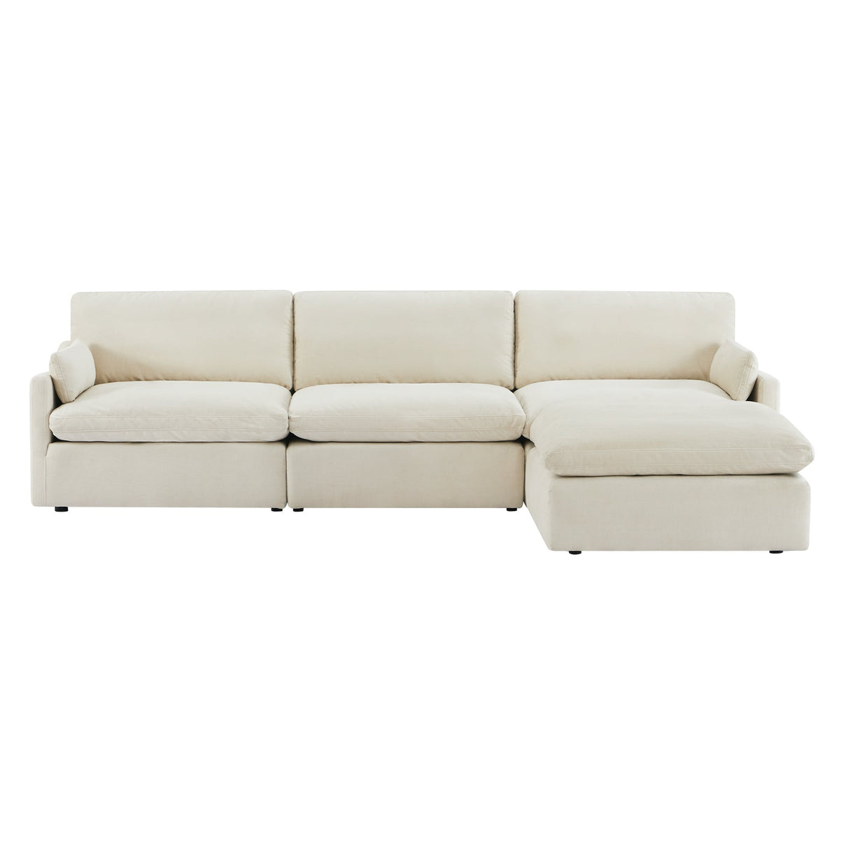 Kenna Modular 4 Seat Sofa-Chaise Sectional | Plush Family Comfort ...